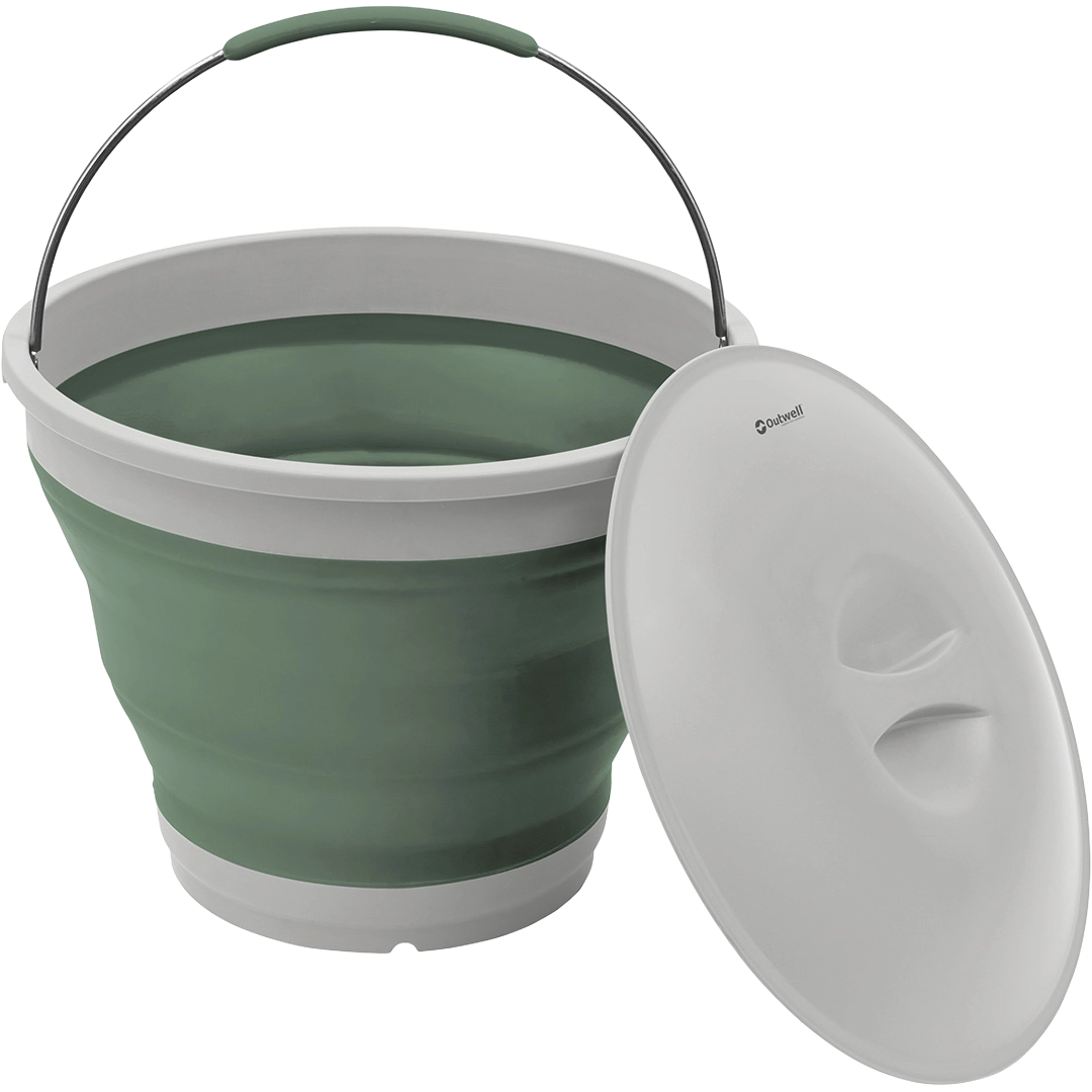 Collaps Bucket Round m. låg foldespand - Shadow Green