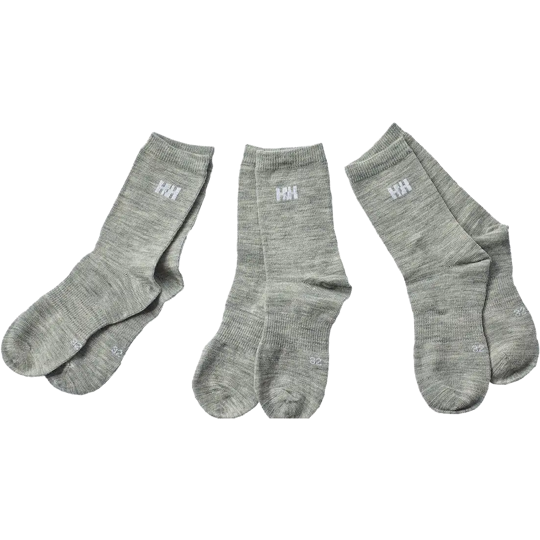 Wool Sock Basic Kids 3-pak børnesokker - 949-Grey Melange