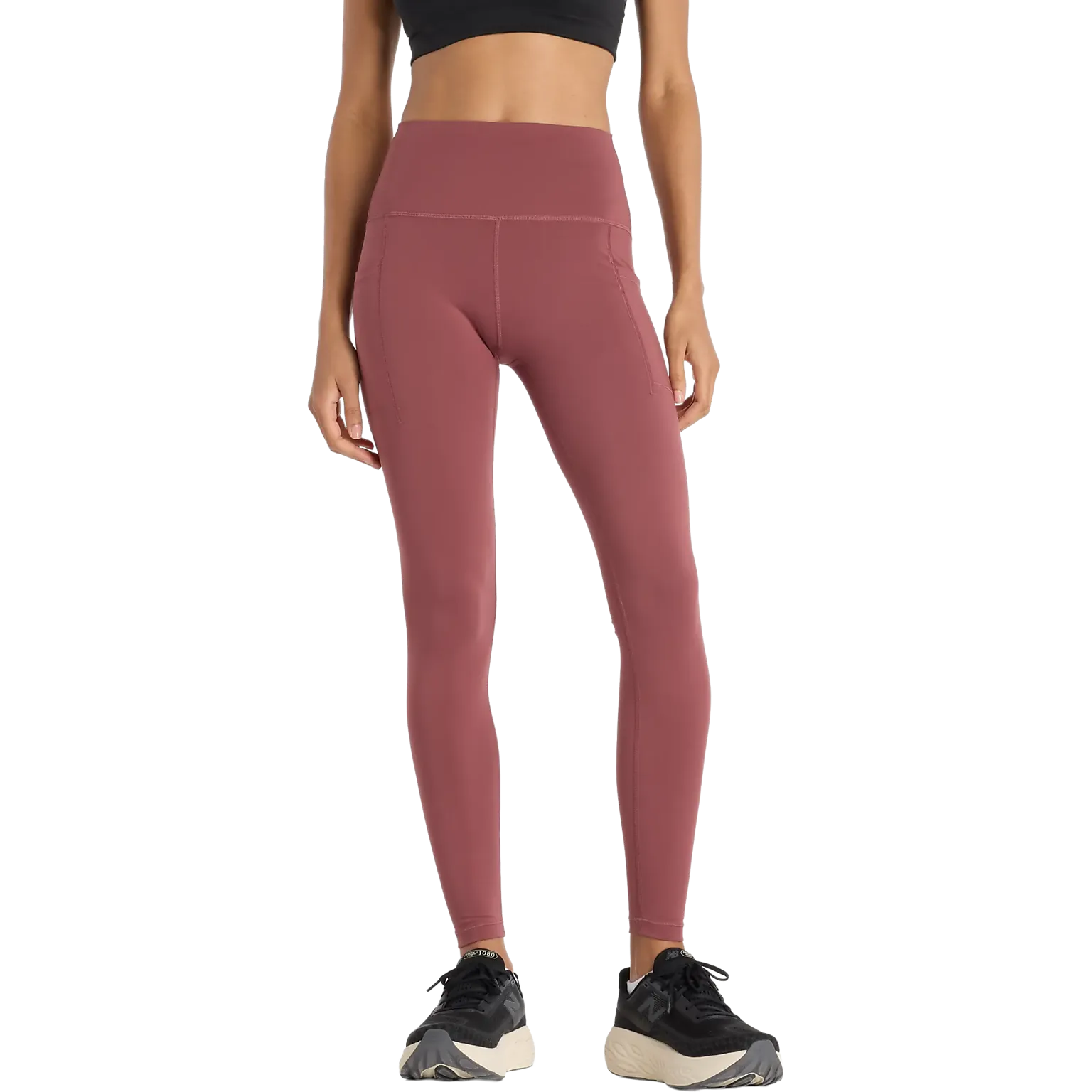 Sleek Pocket High Rise Legging 27'' Women tights - Washed Burgundy