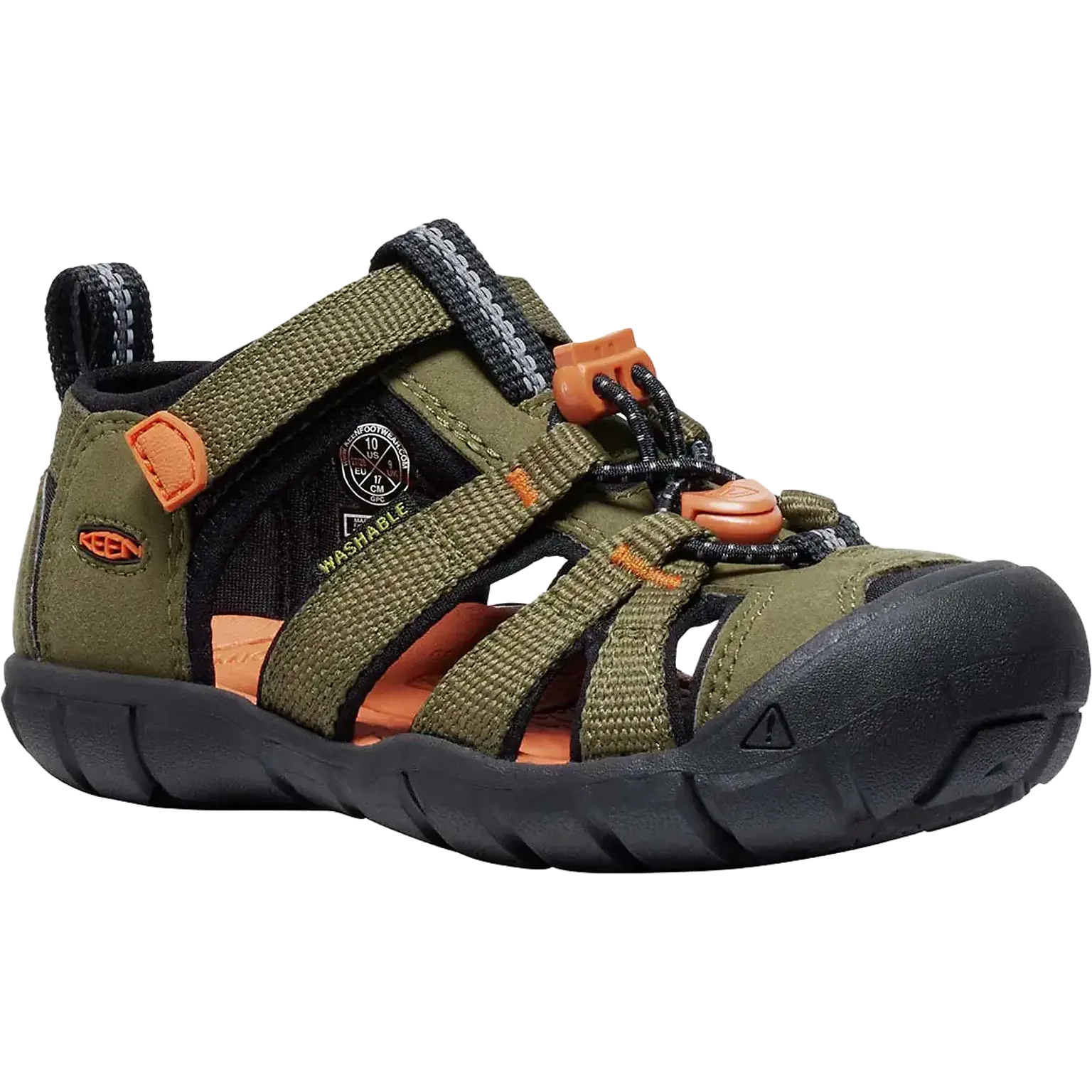 Seacamp II CNX Kid's 24-31 børnesandal - Dark Olive/Gold Flame