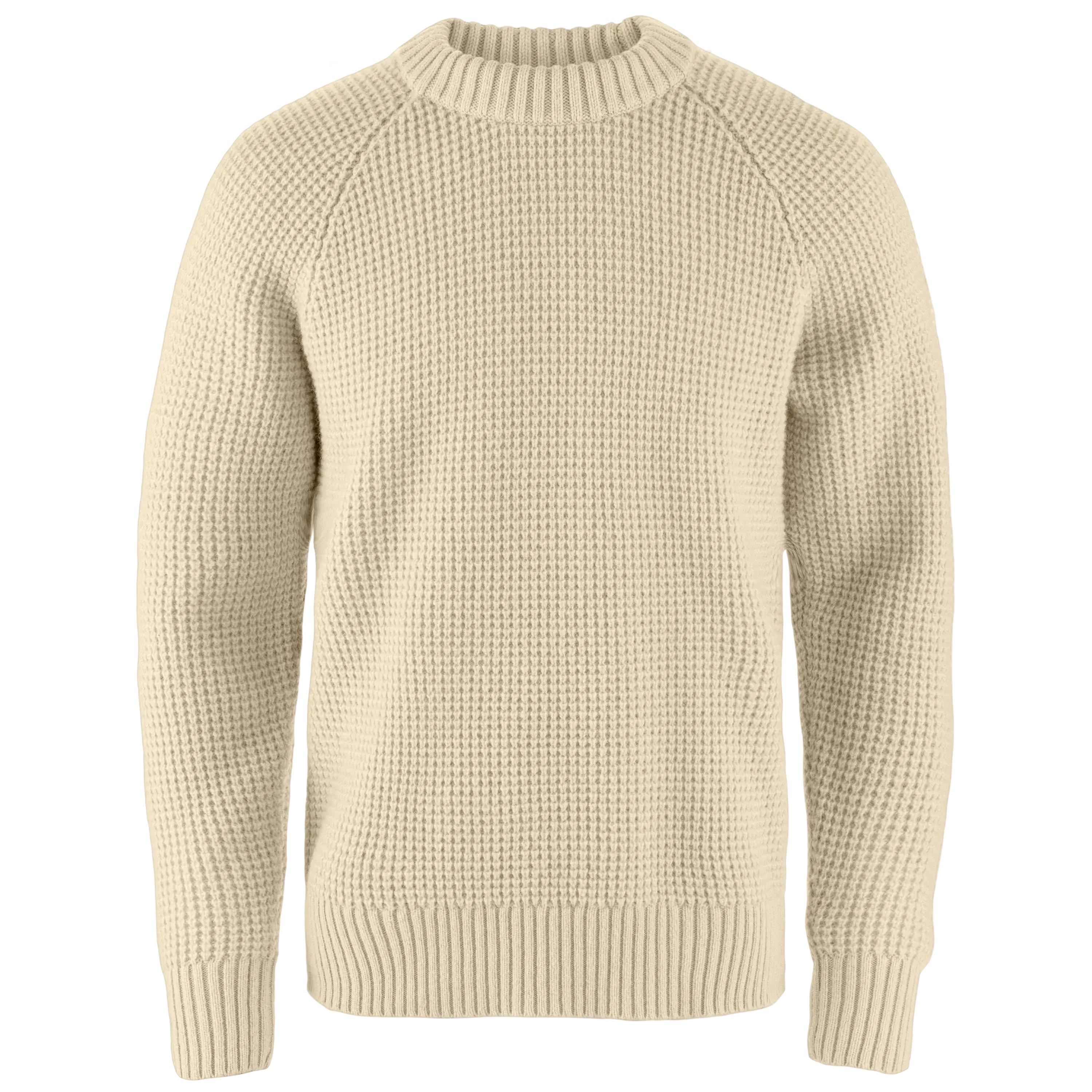 Övik Waffle Knit Men ulltröja - Light Beige