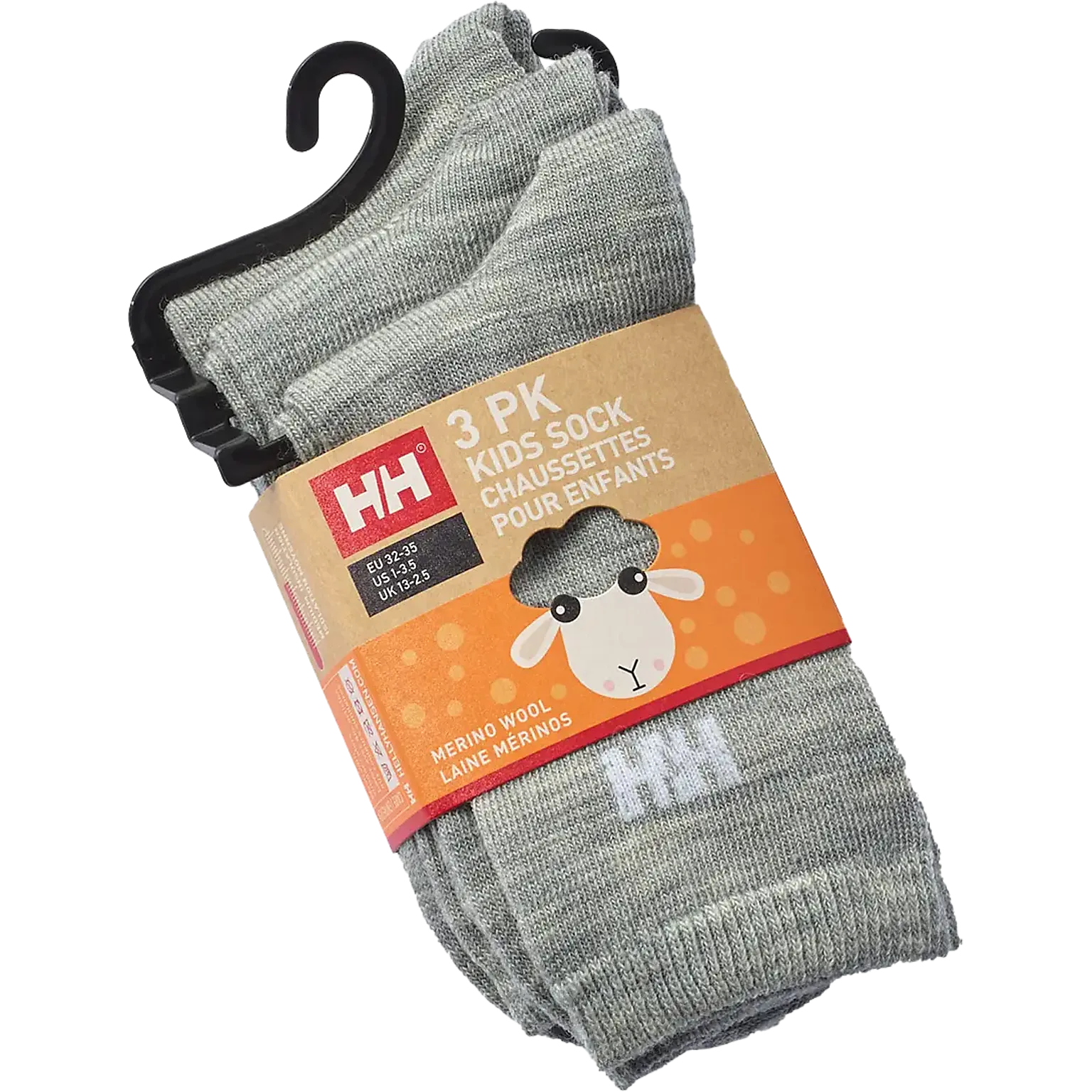 Wool Sock Basic Kids 3-pak børnesokker - 949-Grey Melange