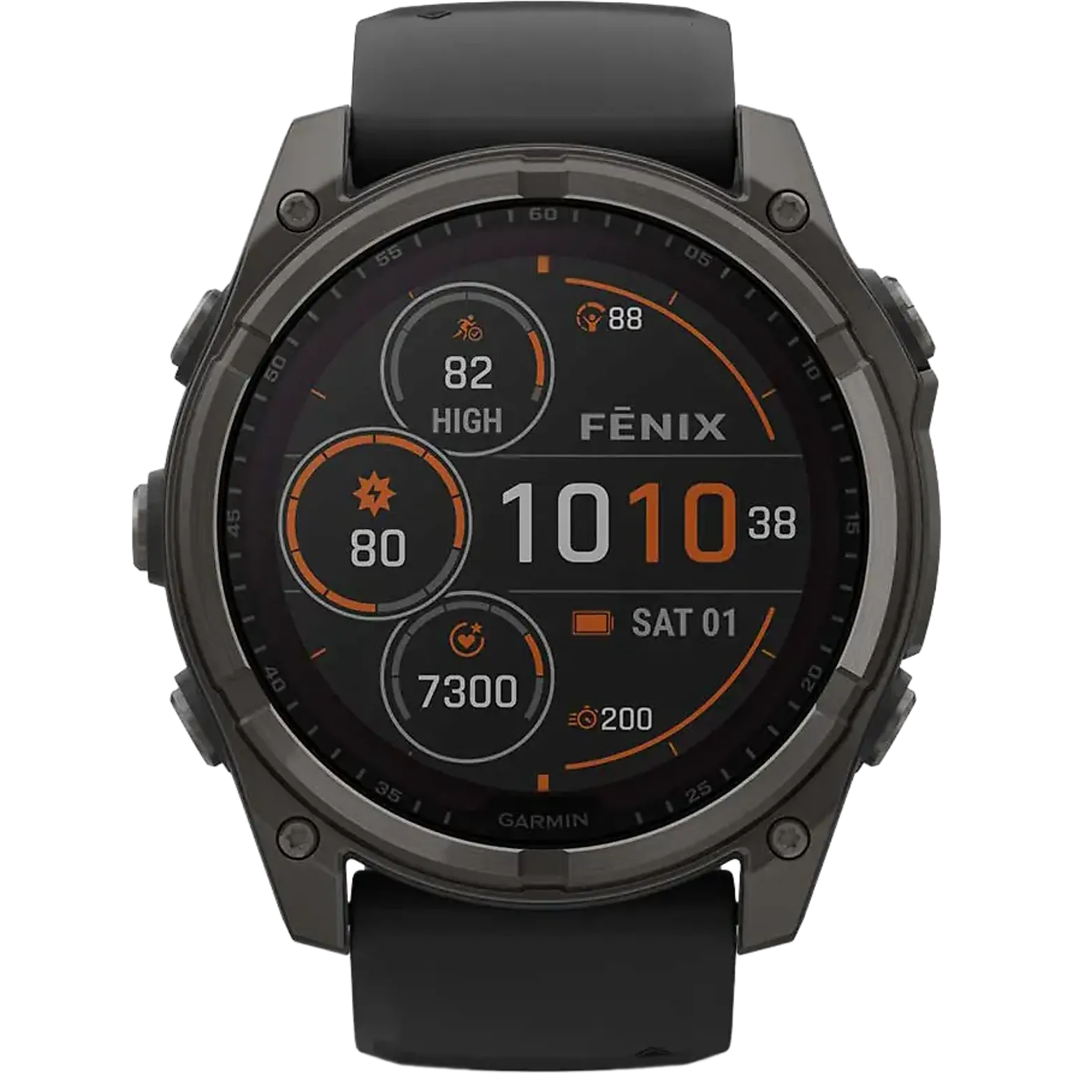 Fenix 8 51mm Saphire Solar Edition - CrbnGry Ti/Blk, BlkSportLpBnd