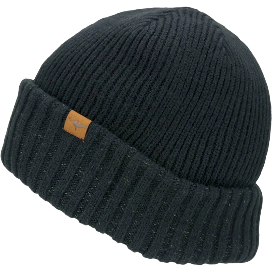 Waterproof Cold Weather Roll Cuff Beanie hue - Black