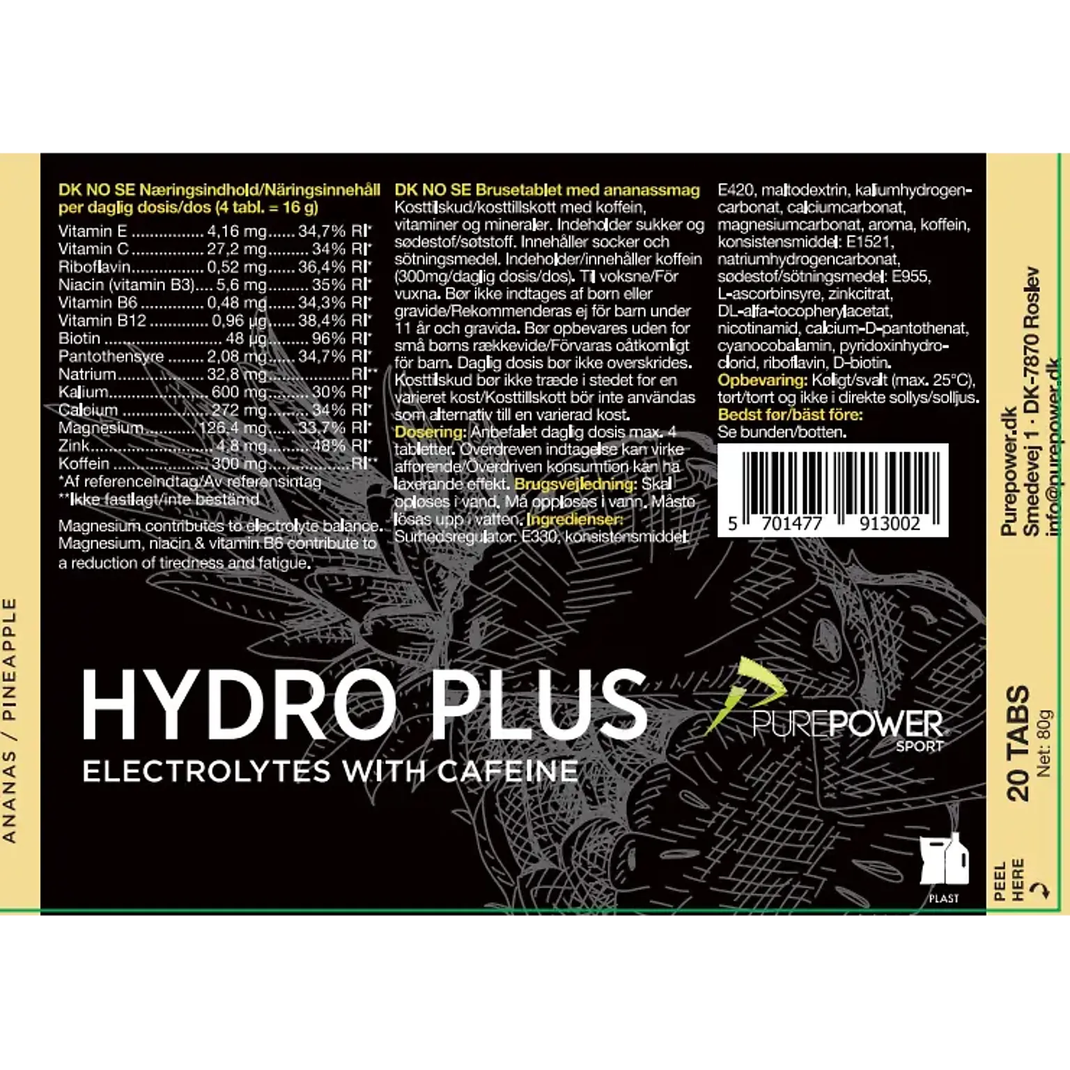Hydro Plus Ananas brusetabletter 20 stk.
