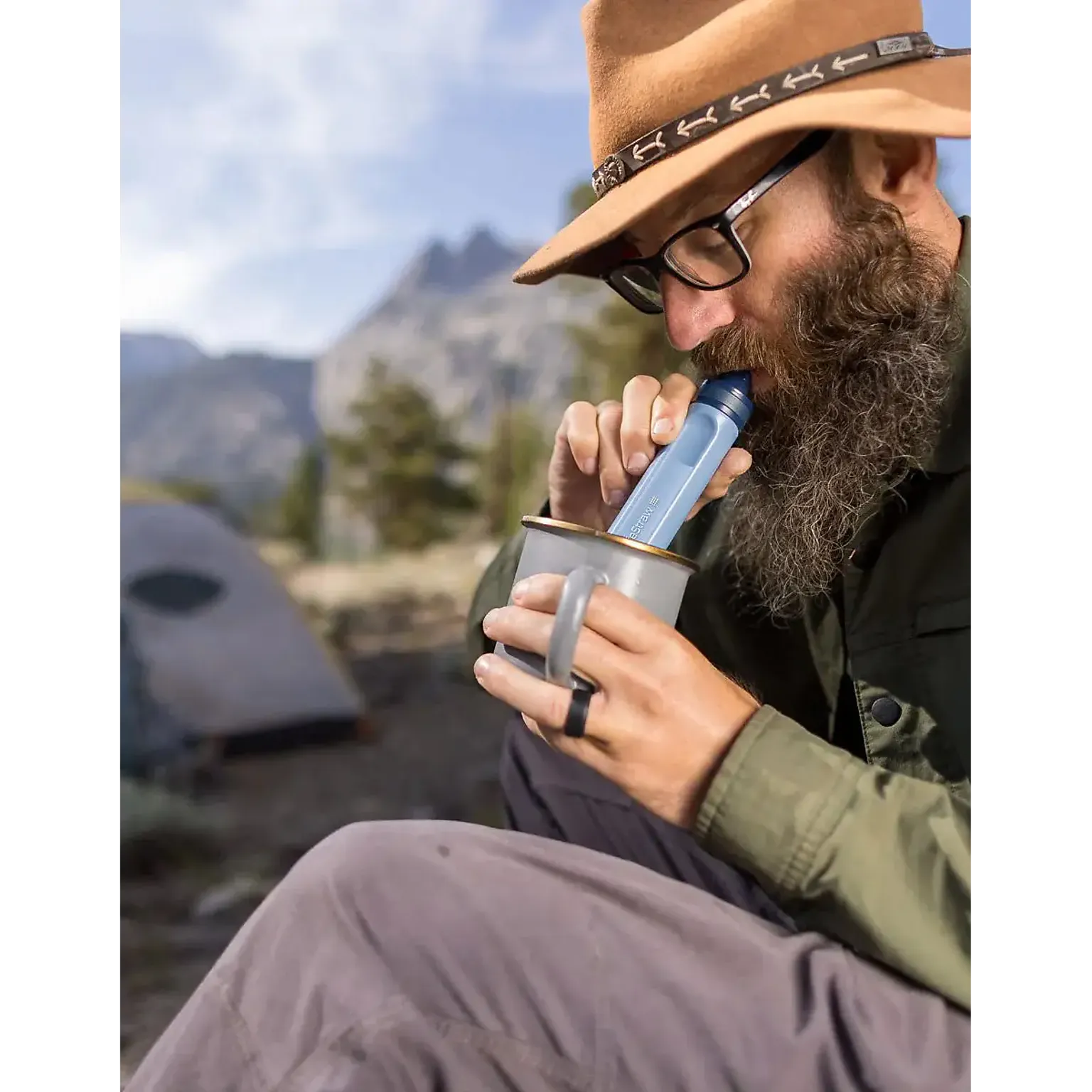 LifeStraw Peak Personal Water Filter Straw vandfilter - Dark Gray