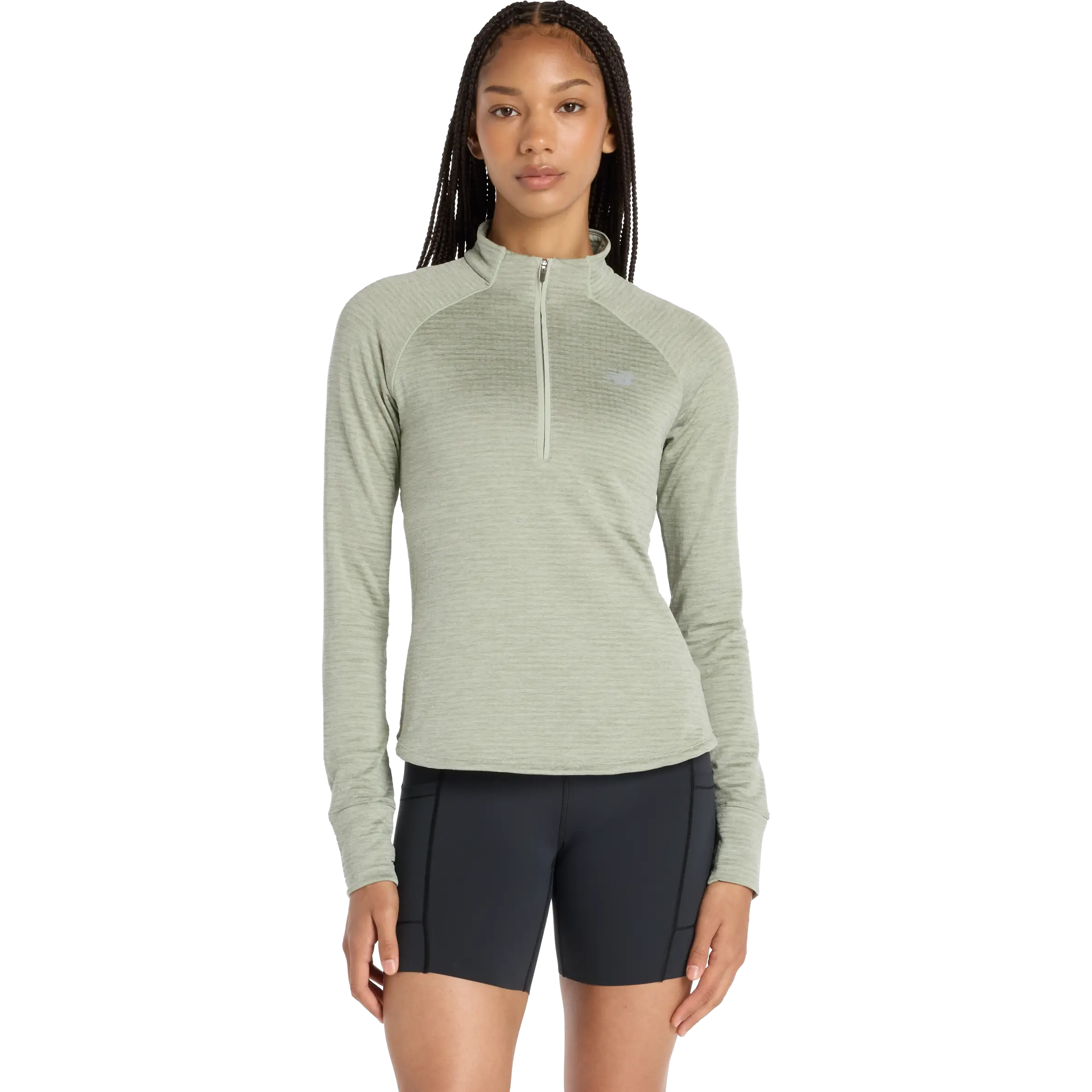 Athletics Heat Grid Half Zip Dam - Garter Snake Heather