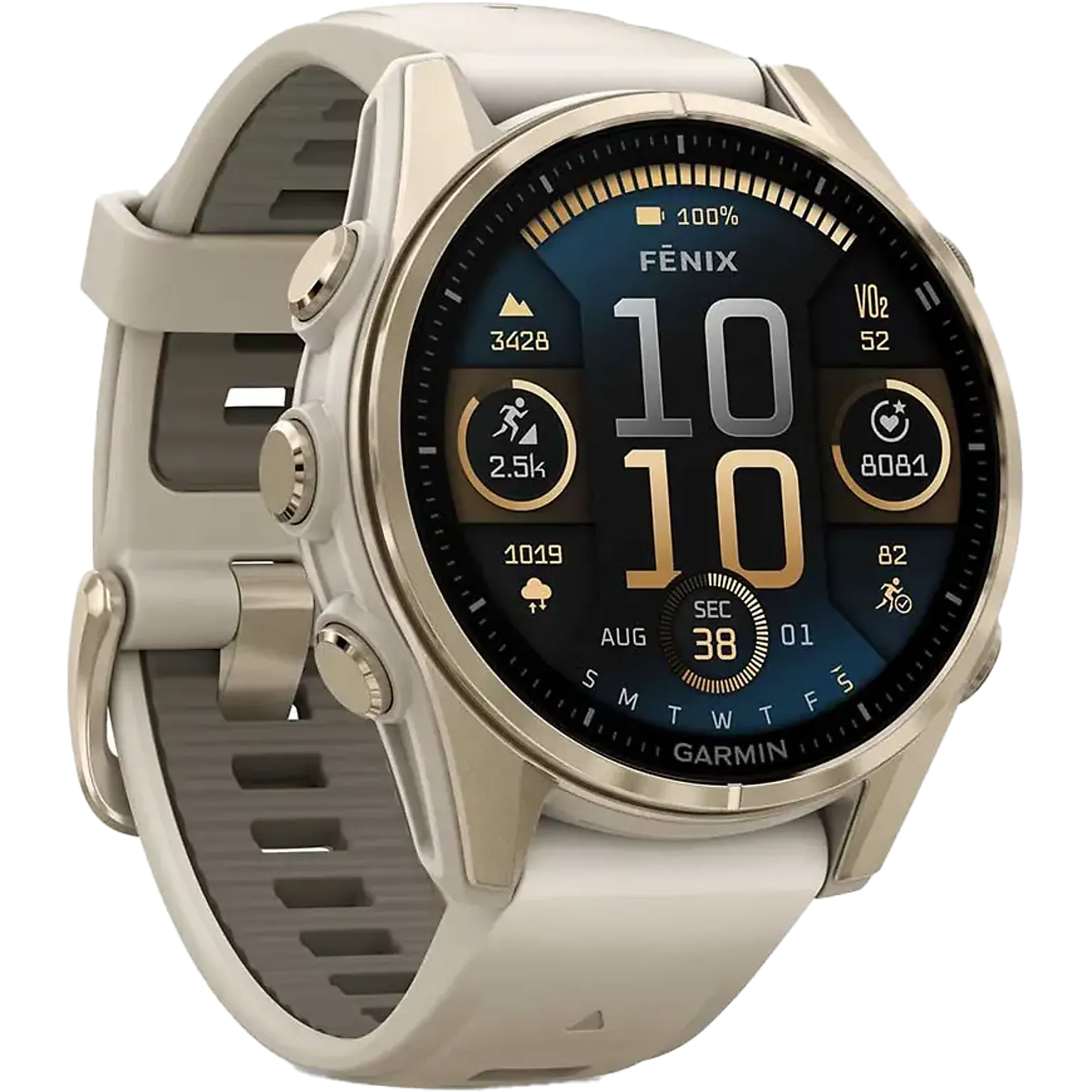 Fenix 8 43mm AMOLED Sapphire Edition - SftGldSS/FgGry,FogGry/DkSndbnd